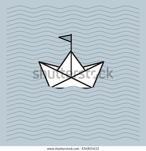 Paper Boat Illustration Stock Vector (Royalty Free) 436805632 ...