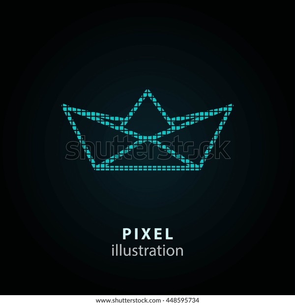 Paper Boat Pixel Icon Vector Illustration Stock Vector (Royalty Free ...