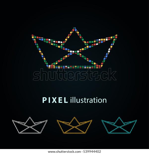 Paper Boat Pixel Icon Vector Illustration Stock Vector (Royalty Free ...