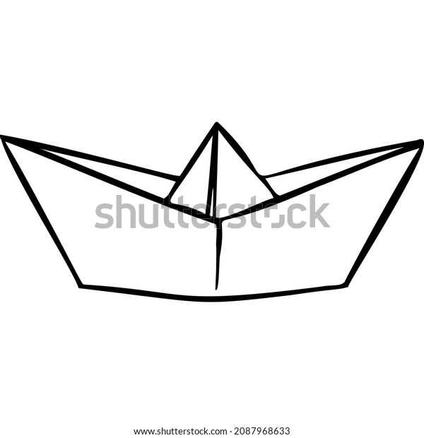 Paper Boat Sketch Vector Illustration Hand Stock Vector (Royalty Free ...