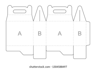 Paper Box Blueprint Template Stock Vector (Royalty Free) 1304588497
