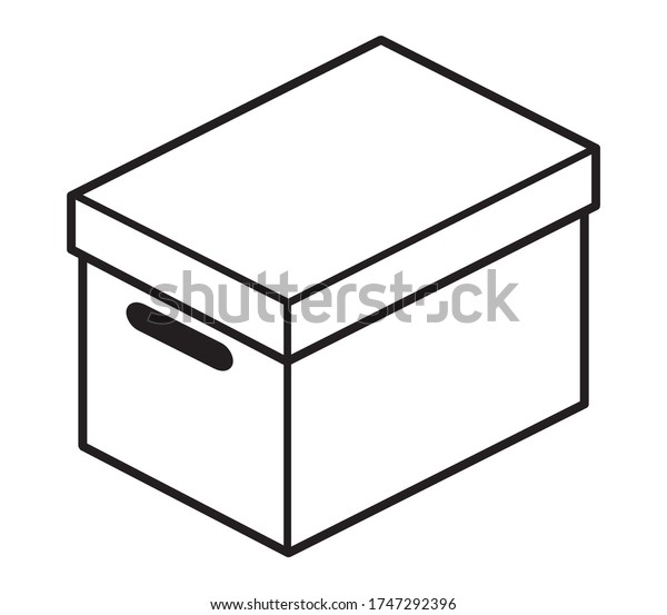 Paper Box Cartoon Vector Illustration Black Stock Vector (Royalty Free ...