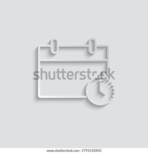 Paper Calendar Icon Vector Line Sign Stock Vector (Royalty Free ...