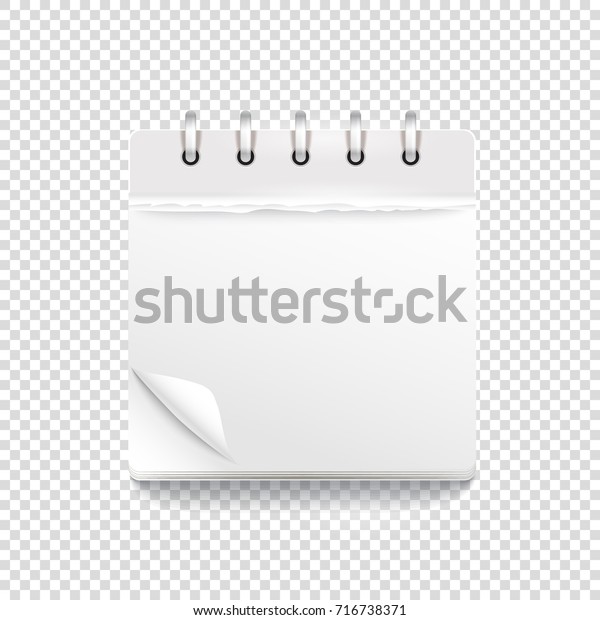 Paper Calendar Template On Transparent Vector Stock Vector (Royalty ...