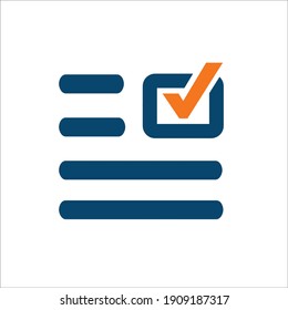 Paper Check List Flat Logo Design Stock Vector (Royalty Free ...