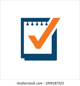 Paper Check List Flat Logo Design Stock Vector (Royalty Free ...