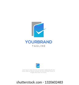 Paper Check Logo Design Stock Vector (Royalty Free) 1320602483 ...