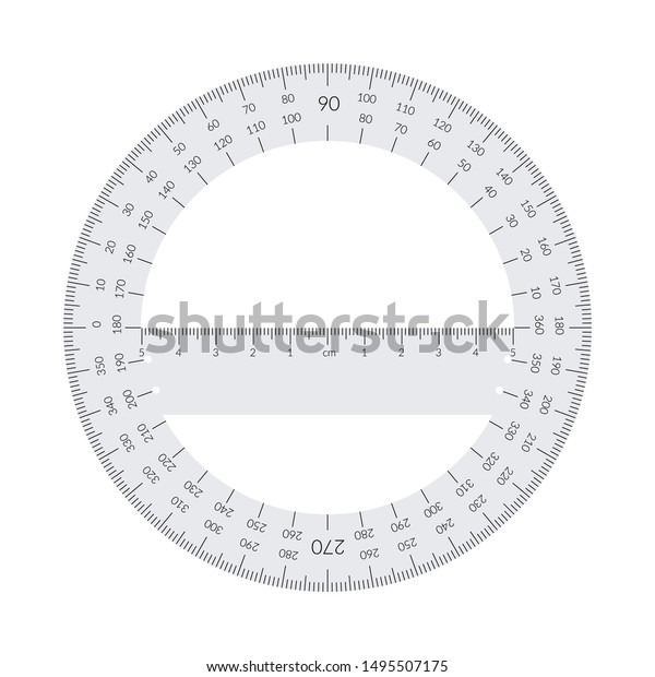 Paper Circular Protractor Ruler Metric Units Stock Vector (Royalty Free ...