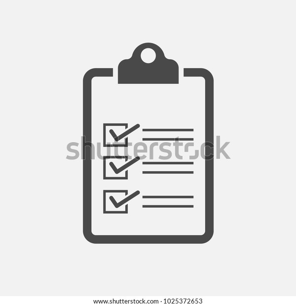 Paper Clip Board Tick Marks Vector Stock Vector (Royalty Free) 1025372653