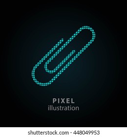 Paper Clip Pixel Icon Vector Illustration Stock Vector (Royalty Free ...