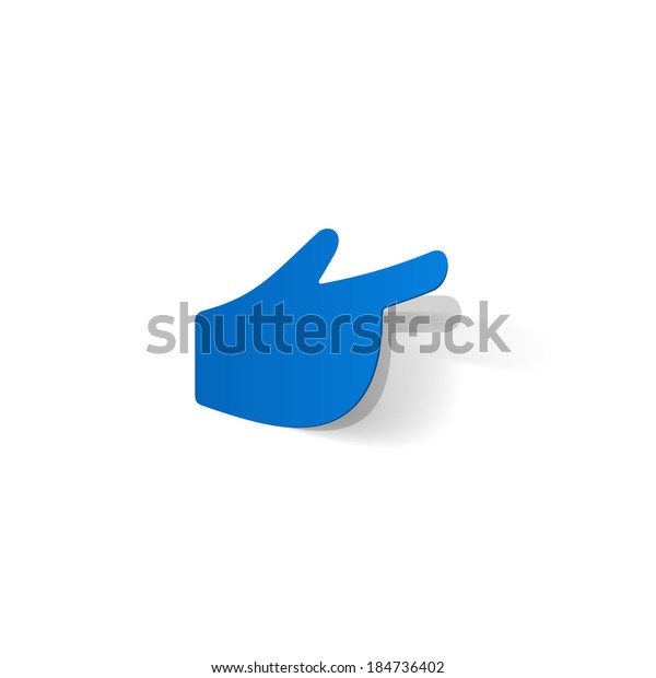Paper Clipped Sticker Hand Pointing Finger Stock Vector (Royalty Free ...