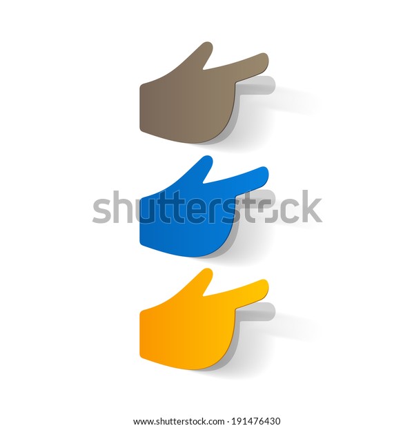 Paper Clipped Sticker Hand Pointing Finger Stock Vector (Royalty Free ...