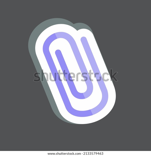 Paper Clips Sticker Trendy Isolated On Stock Vector (Royalty Free ...