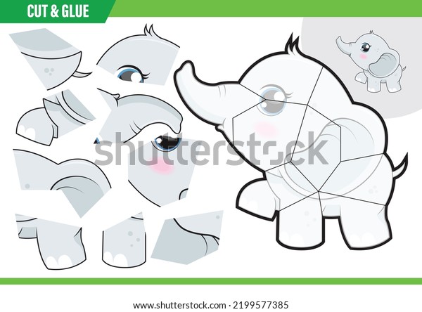 Paper Craft Jigsaw Puzzle Education Game Stock Vector (Royalty Free ...