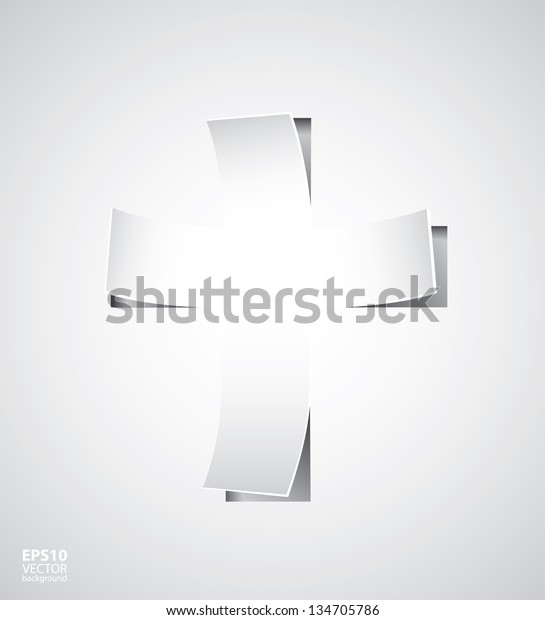 Paper Cross Vector Illustration Stock Vector (Royalty Free) 134705786 ...