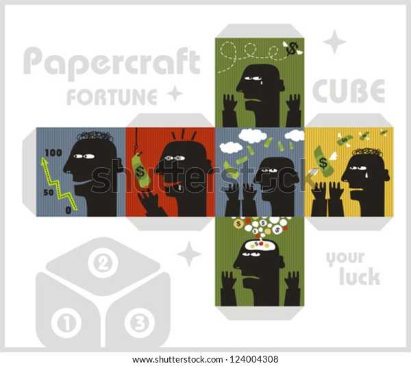 Paper Cube Monsters Luck Papercraft Vector 库存矢量图（免版税）124004308 ...