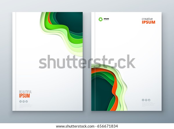 Paper Cut Brochure Design Paper Carve Stock Vector (Royalty Free ...
