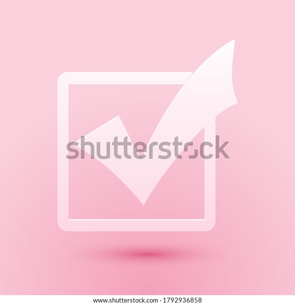 Paper Cut Check Mark Box Icon Stock Vector (Royalty Free) 1792936858 ...
