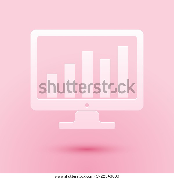 Paper Cut Computer Screen Financial Charts Stock Vector (Royalty Free ...