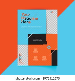 Paper Cut Effect Flyer Poster Template Stock Vector (Royalty Free ...