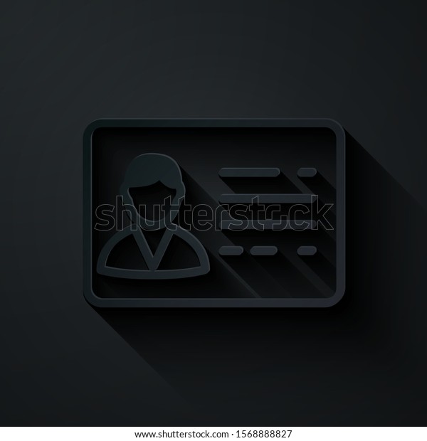 Paper Cut Identification Badge Line Icon Stock Vector (Royalty Free ...