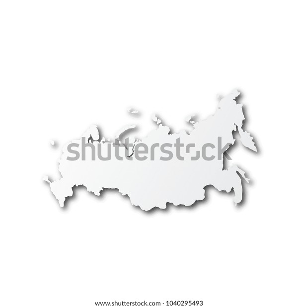 Paper Cut Map Russia Smooth Shadows Stock Vector (Royalty Free ...