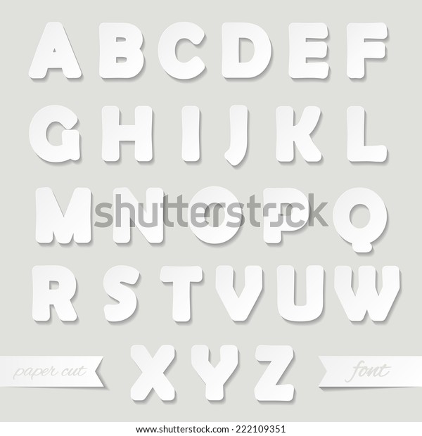 Paper Cut Out Font Stock Vector (Royalty Free) 222109351 | Shutterstock