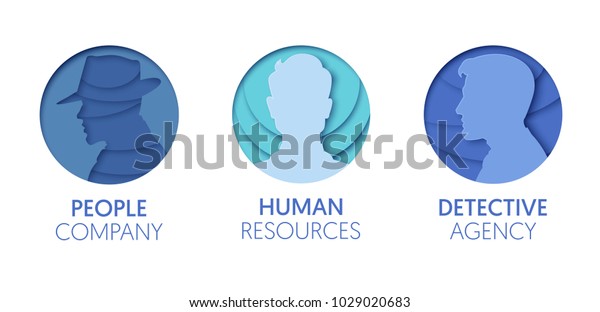 Paper Cut Out Logo Template Set Stock Vector (Royalty Free) 1029020683 ...