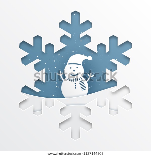 Paper Cut Out Snowflakes On Background Stock Vector (Royalty Free ...