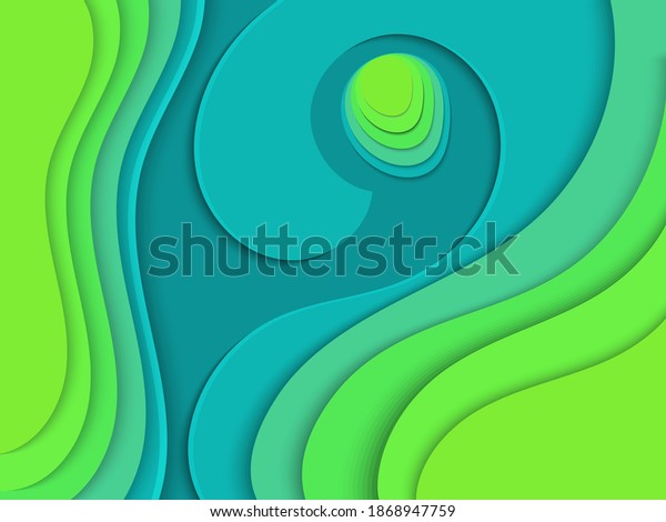 Paper Cut Vector Realistic Relief Background Stock Vector (Royalty Free ...