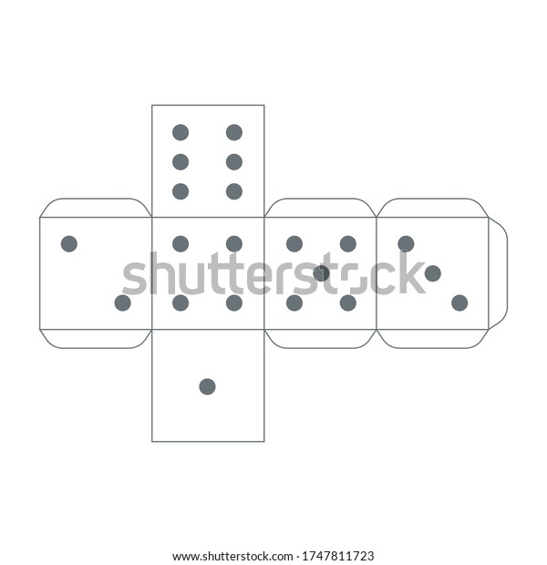 Paper Dice Template Isolated On White Stock Vector (Royalty Free ...