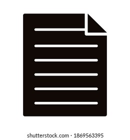 Paper Document Silhouette Style Icon Vector Stock Vector (Royalty Free ...