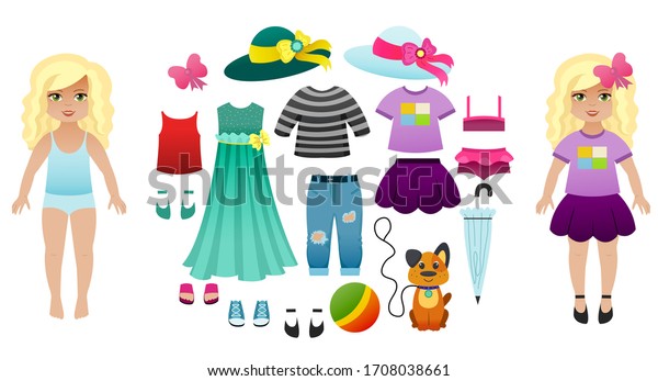 Paper Doll Clothes Vector Image Girl Stock Vector (Royalty Free ...