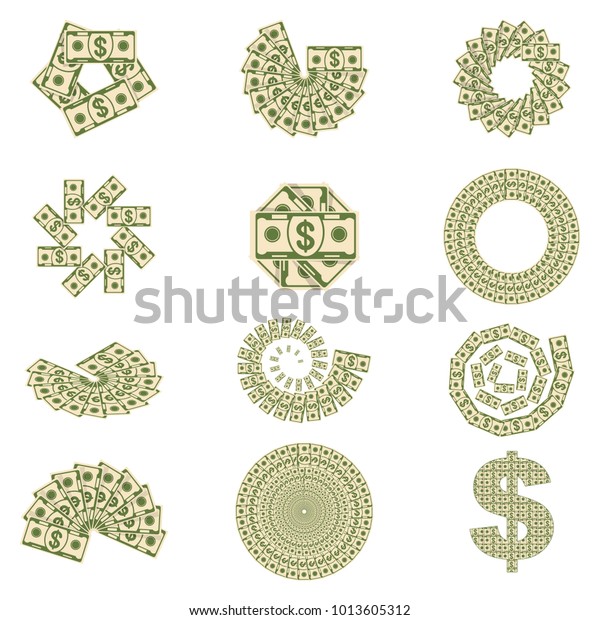 Paper Dollar Money Spread Out Fan Stock Vector (Royalty Free ...