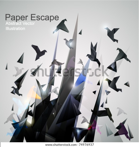 Paper Escape Origami Abstract Vector Illustration Stock Vector (Royalty ...