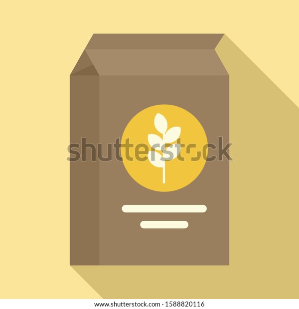 Paper Flour Package Icon Flat Illustration Stock Vector (Royalty Free ...