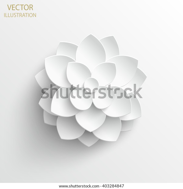 Paper flower. White lotus cut from paper. Wedding decorations ...