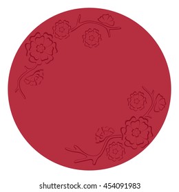 Paper Flowers On Red Circle Background Stock Vector (Royalty Free ...
