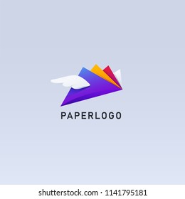 Paper Fly Logo Gradient Color Stock Vector (Royalty Free) 1141795181 ...