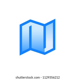 Paper Flyer Vector Pictogram Blue Line Stock Vector (Royalty Free ...