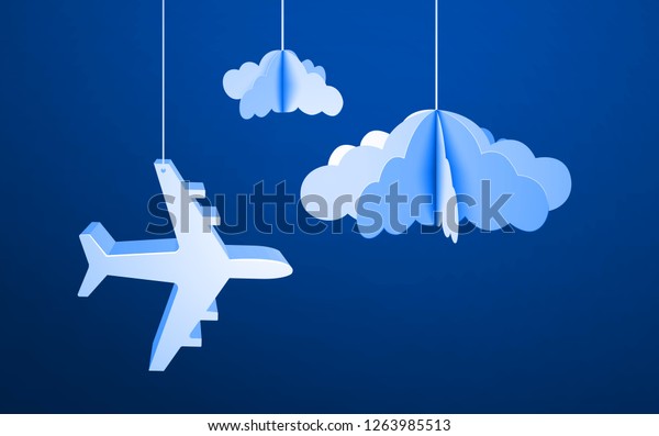 Paper Flying Plane Cut Out Paper Stock Vector (Royalty Free) 1263985513 ...