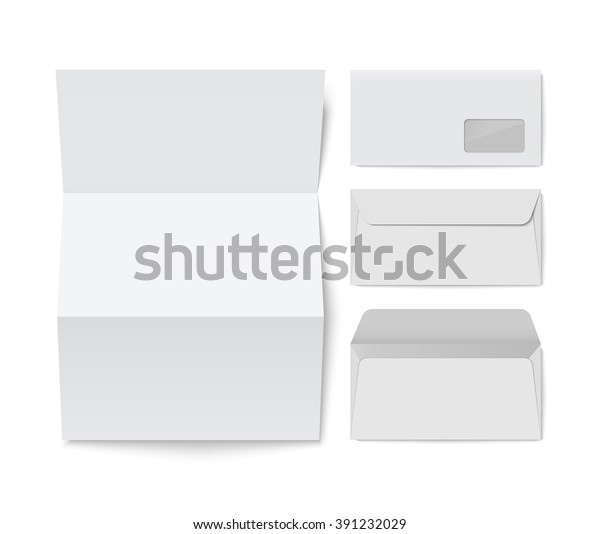 Paper Folded Letter Blank Envelope Template Stock Vector (Royalty Free ...
