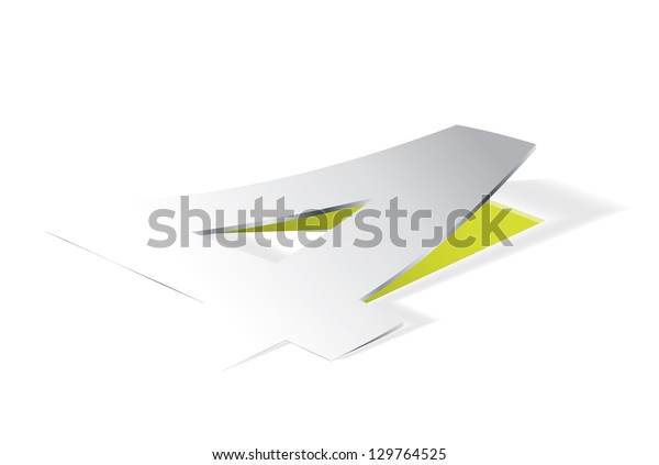 Paper Folding Number 4 Perspective View Stock Vector (Royalty Free ...