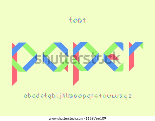 Paper Font Vector Alphabet Letters Typeface Stock Vector (Royalty Free ...