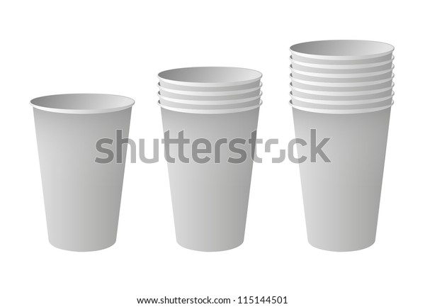 Paper Glass Vector On White Background Stock Vector (Royalty Free ...