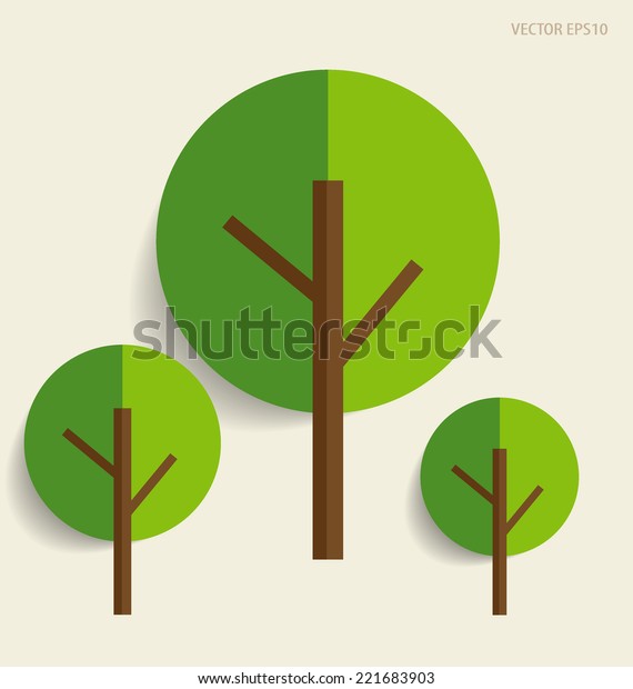 Paper Green Tree Vector Illustration Stock Vector (Royalty Free ...