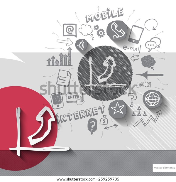 Paper Hand Drawn Diagram Emblem Icons Stock Vector (Royalty Free ...