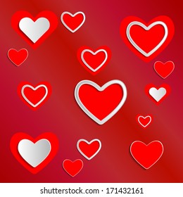 Paper Hearts Stock Vector (Royalty Free) 171432161 | Shutterstock