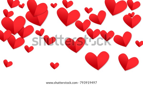 Paper Hearts Falling Down Illustration Paper Stock Vector (Royalty Free ...