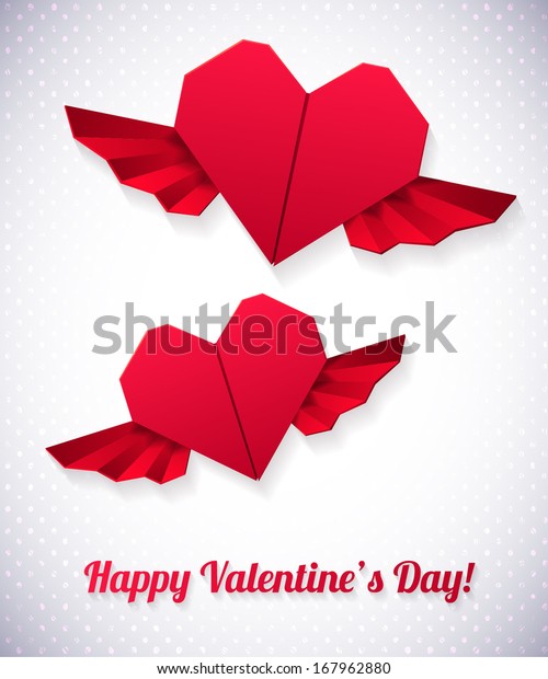 Paper Hearts Vector Illustration Valentine Card Stock Vector (Royalty ...